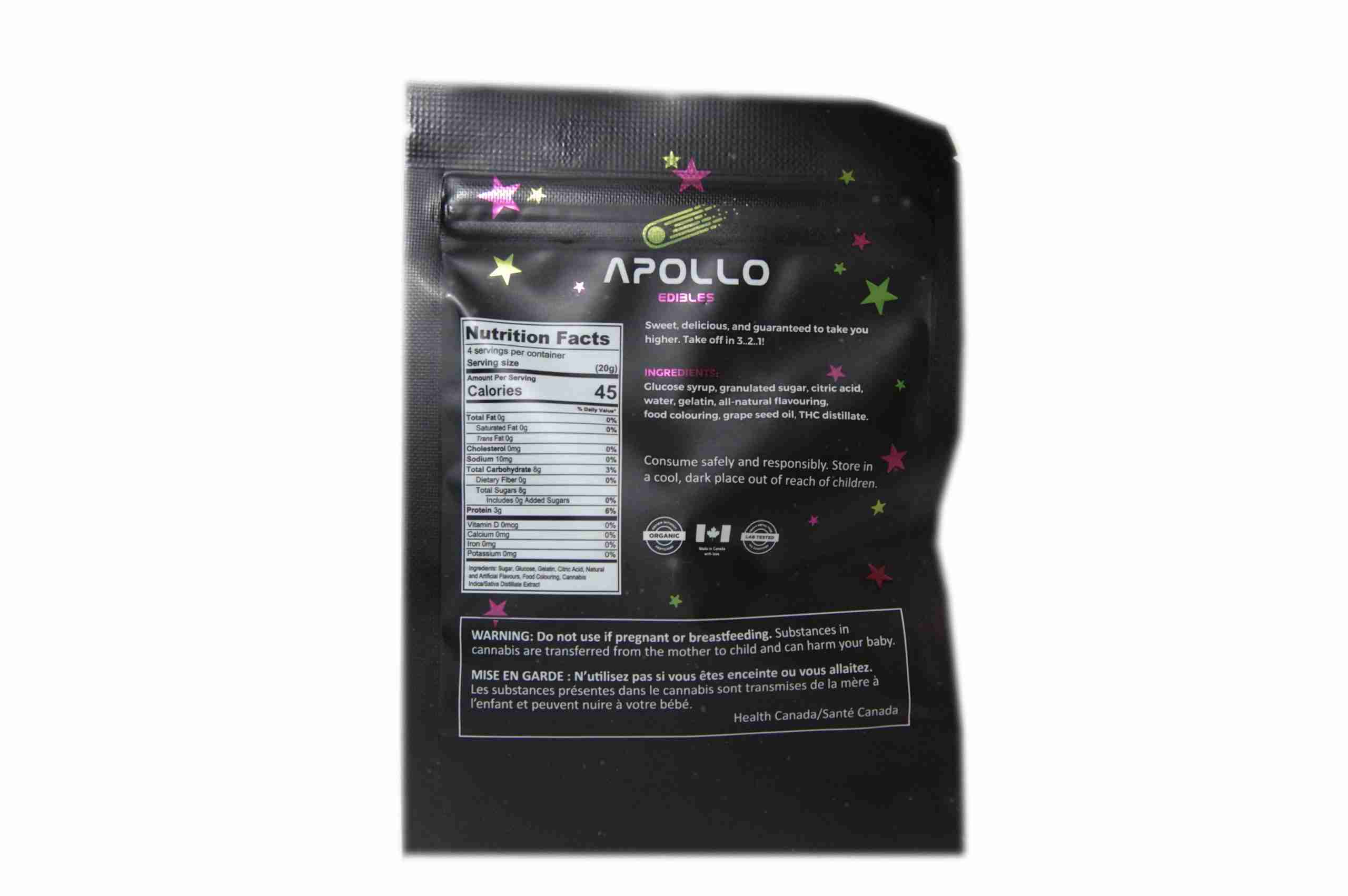 Buy Apollo Edibles – Shooting Stars 500mg THC Indica Online | Cannabis ...